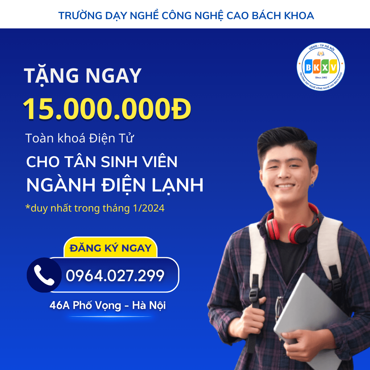 TUYỂN SINH HỌC NGHỀ ĐIỆN TỬ - ĐIỆN LẠNH 2024